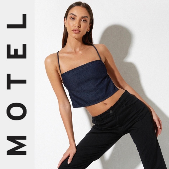 Motel Rocks | Tops | Motel Rosta Top In Denim Blue Chambray | Poshmark